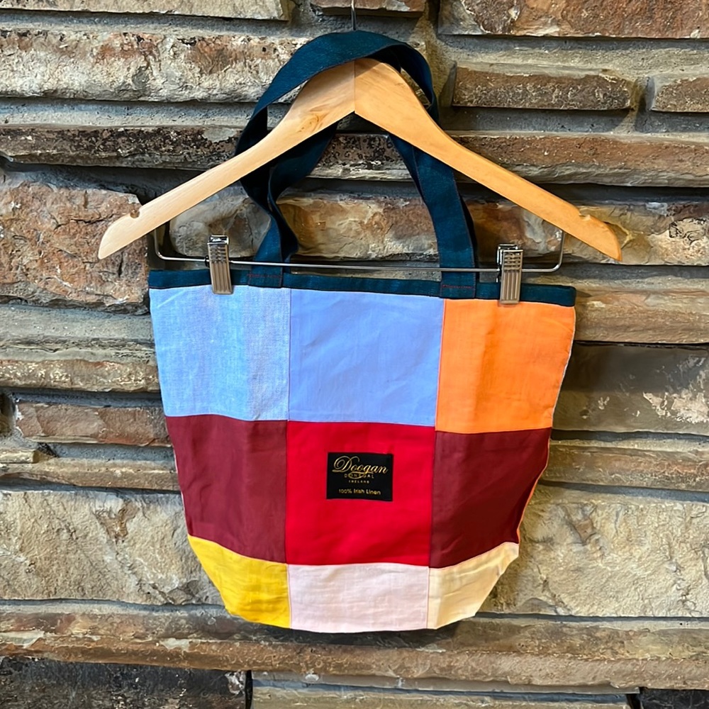 Doogan Donegal 100% Irish Linen Patchwork Tote Bag - Gem